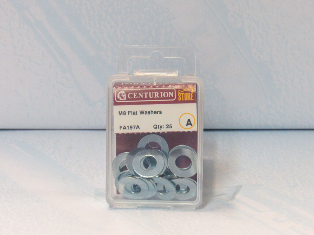 M8 ZP Flat Washers 25 pack - Sky Blue Fixings - Fixings & Fasteners ...